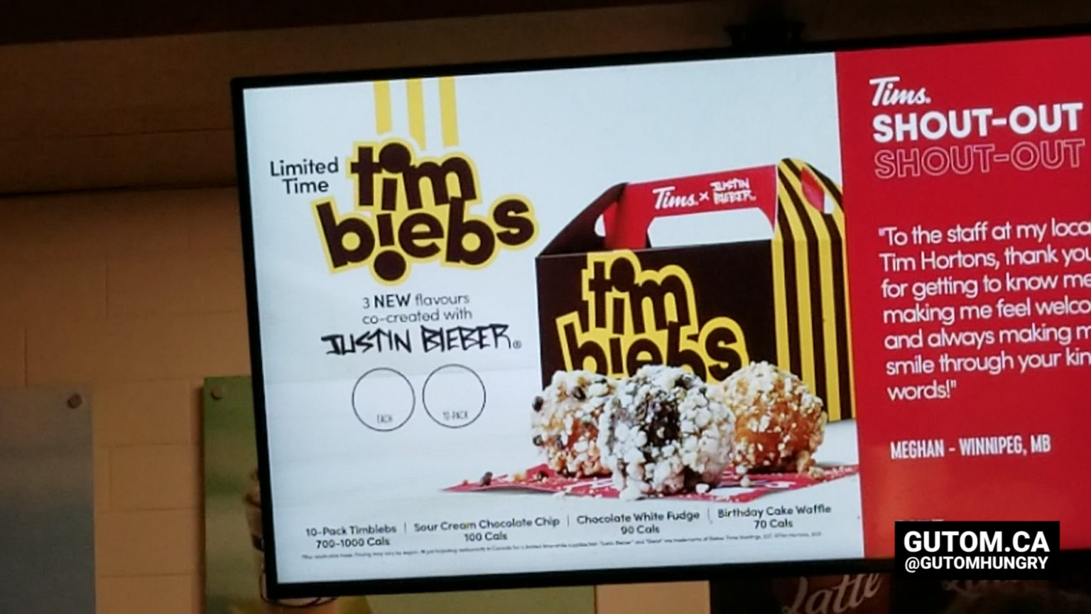 TIM JUSTIN BIEBER TIMBIEBS TIMBITS COLLAB NOW AVAILABLE TIM HORTONS ...